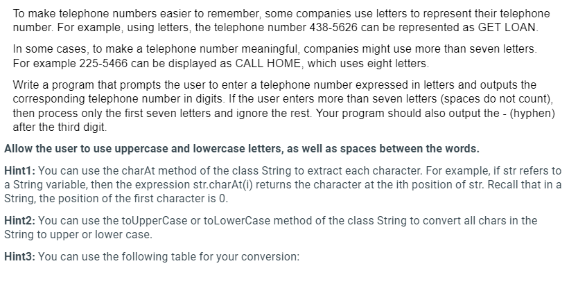 Solved To make telephone numbers easier to remember, some | Chegg.com