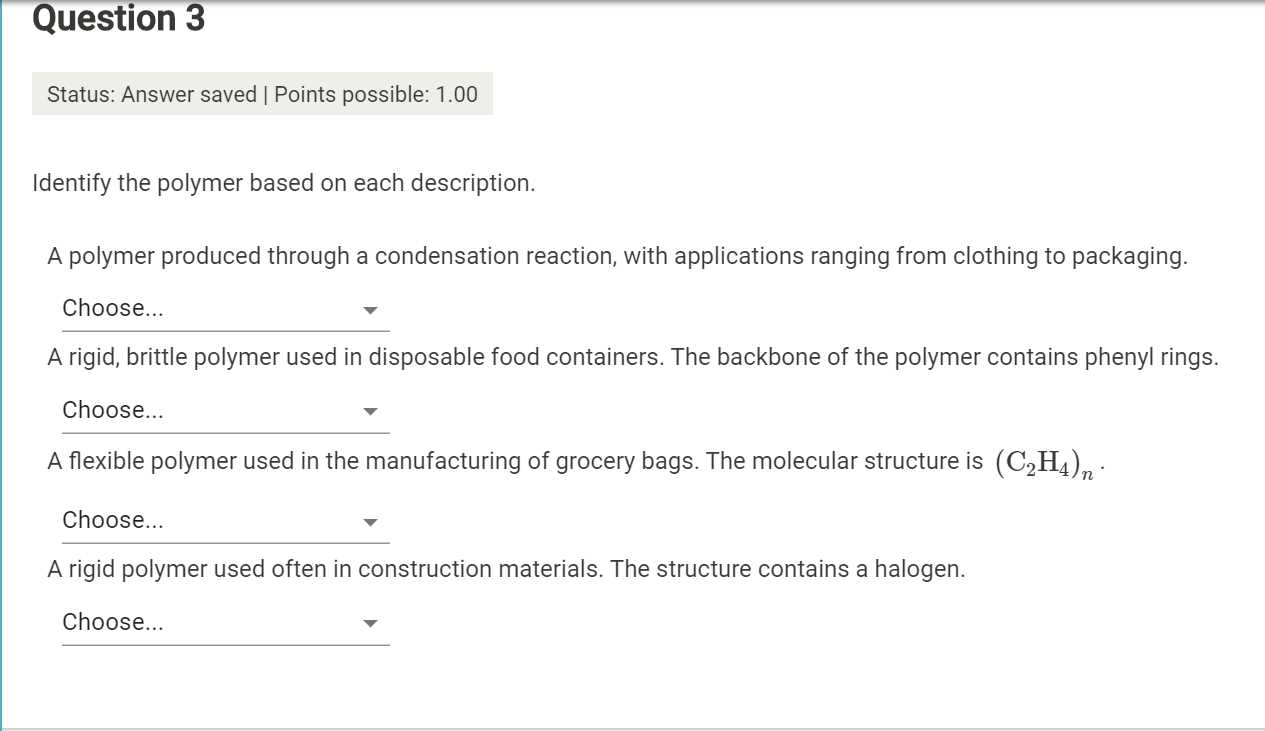 Solved Question 3 Status: Answer saved | Points possible: | Chegg.com