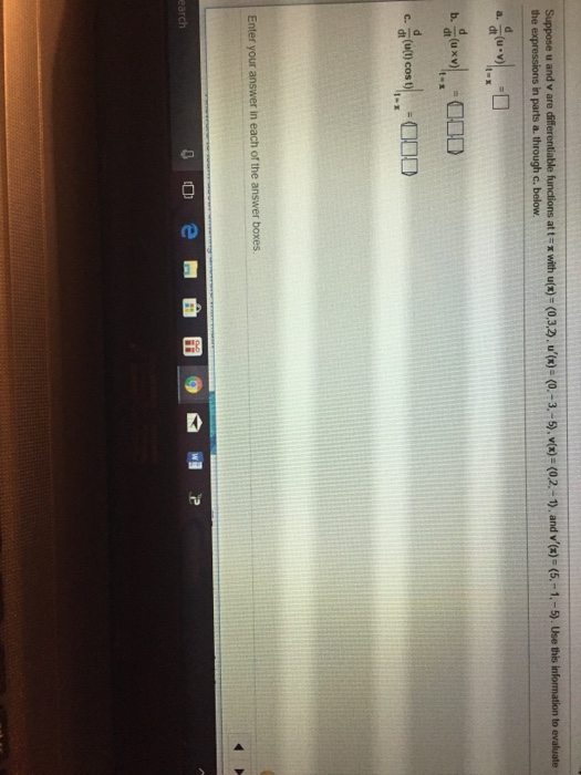 Solved sup pose u and v are diferentiable functions at t-x | Chegg.com