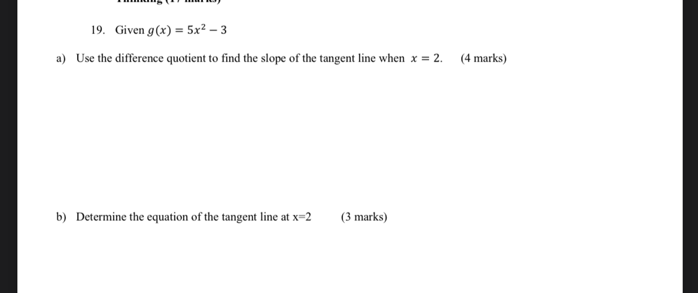 Solved Given g(x)=5x2-3a. ﻿Use the difference quotient to | Chegg.com