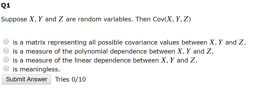 Solved Qril Suppose X, Y and Z are random variables. Then | Chegg.com