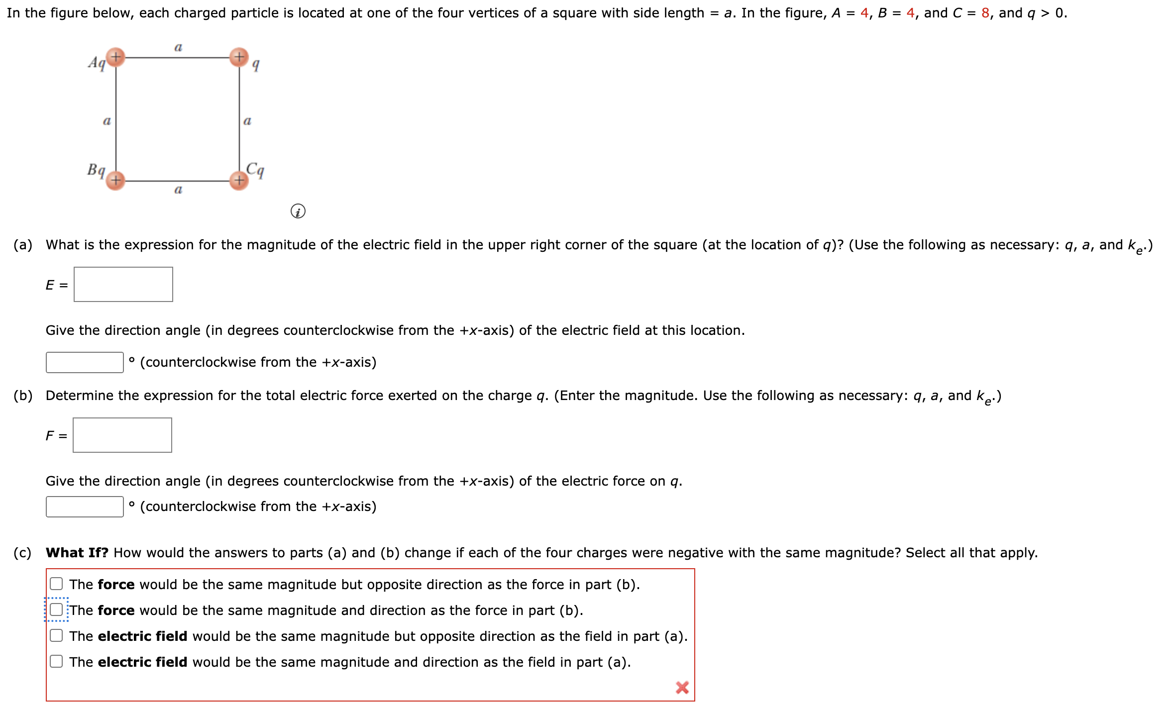 Solved In the figure below, each charged particle is located | Chegg.com