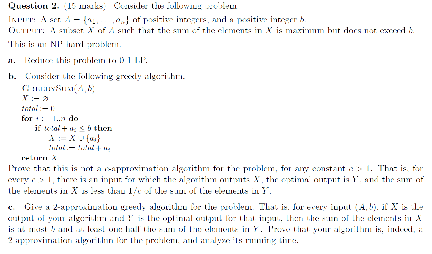 Question 2. (15 ﻿marks) ﻿Consider the following | Chegg.com