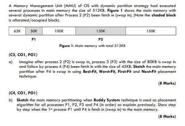 Solved A Memory Management Unit (MMU) of OS with dynamic | Chegg.com