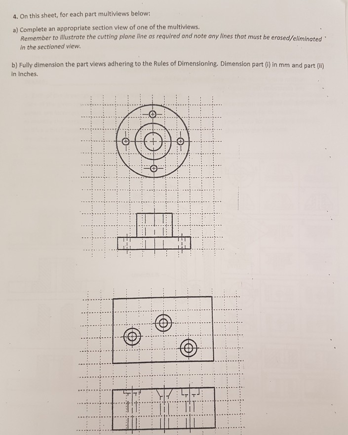 Solved 4. On this sheet, for each part multiviews below: a) | Chegg.com