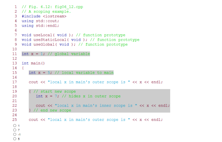 Solved 3 1 // Fig. 6.12: fig06_12.cpp 2 // A scoping | Chegg.com