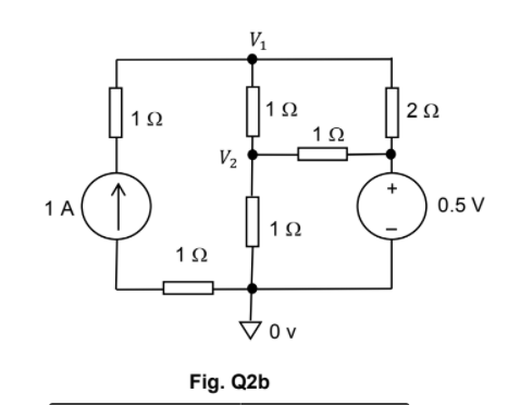 Solved In the circuit of Fig. Q2b, determine the voltages, | Chegg.com