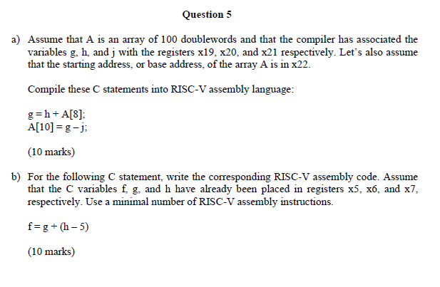 Solved A Assume That A Is An Array Of 100 Doublewords And