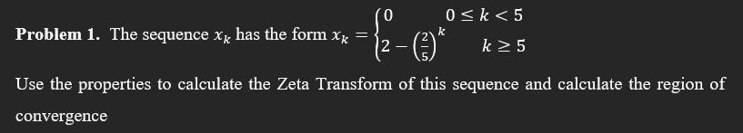 Solved Problem 1. The sequence xk has the form | Chegg.com