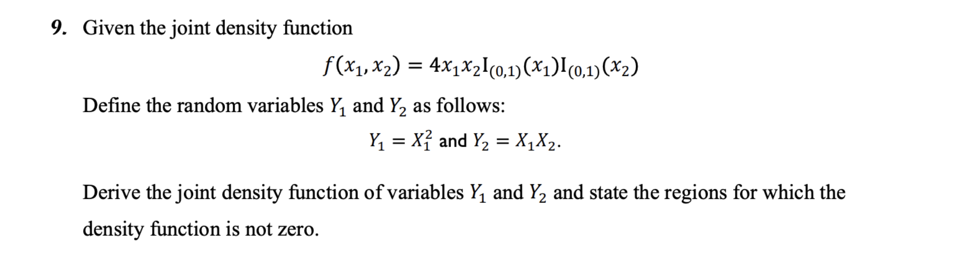Solved 9. Given the joint density function | Chegg.com