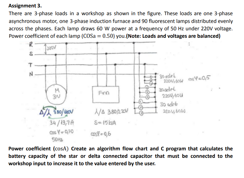 Solved Assignment 3.There are 3-phase loads in a workshop as | Chegg.com