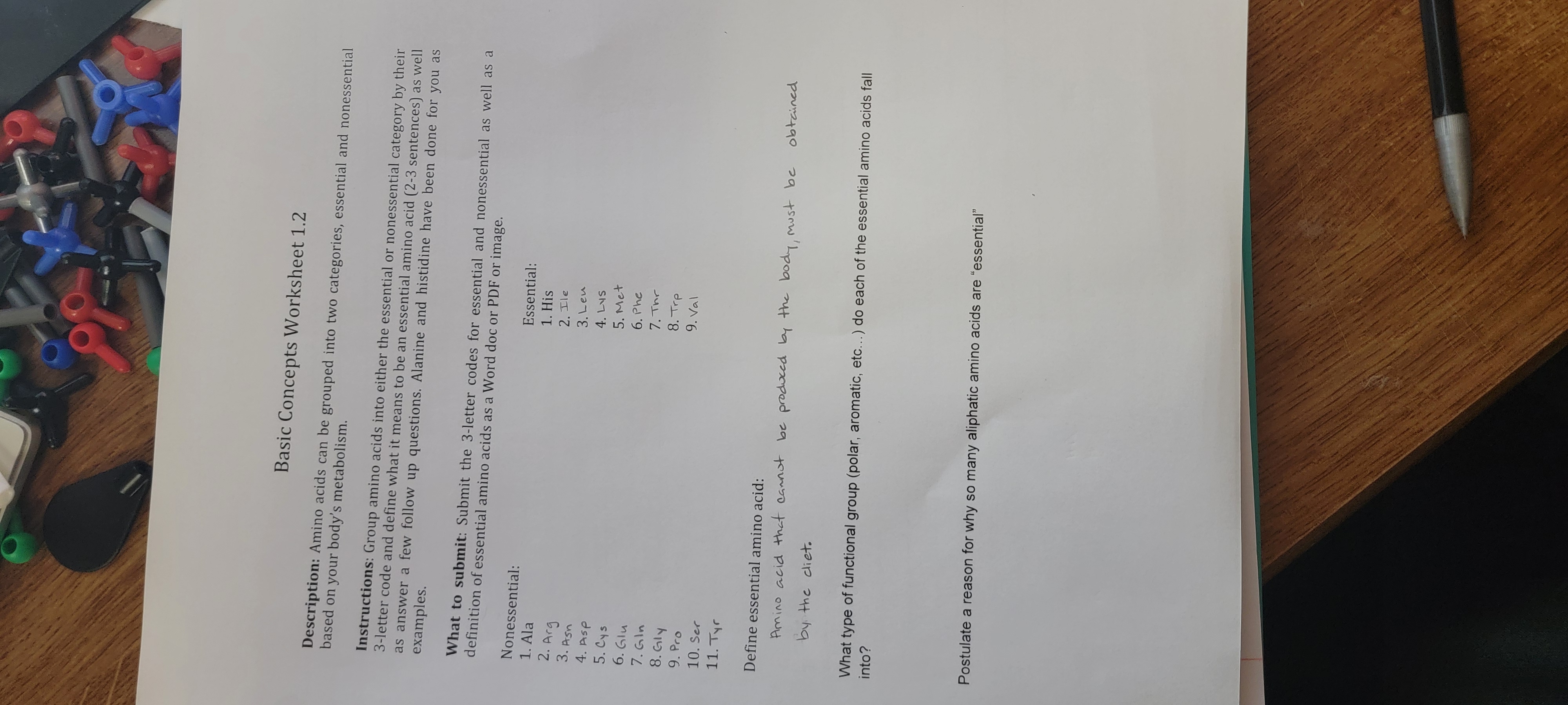 Solved Basic Concepts Worksheet 1.2Description: Amino acids | Chegg.com