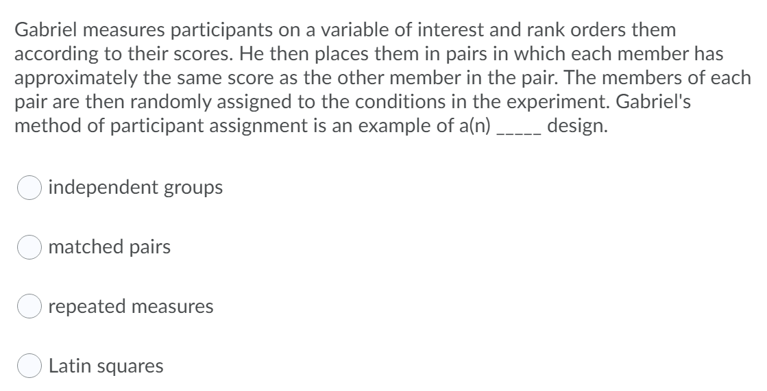 Solved Gabriel measures participants on a variable of | Chegg.com