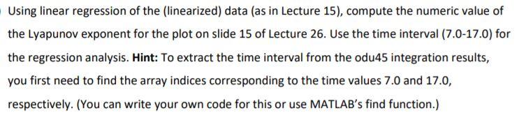 Solved Using linear regression of the linearized) data (as | Chegg.com