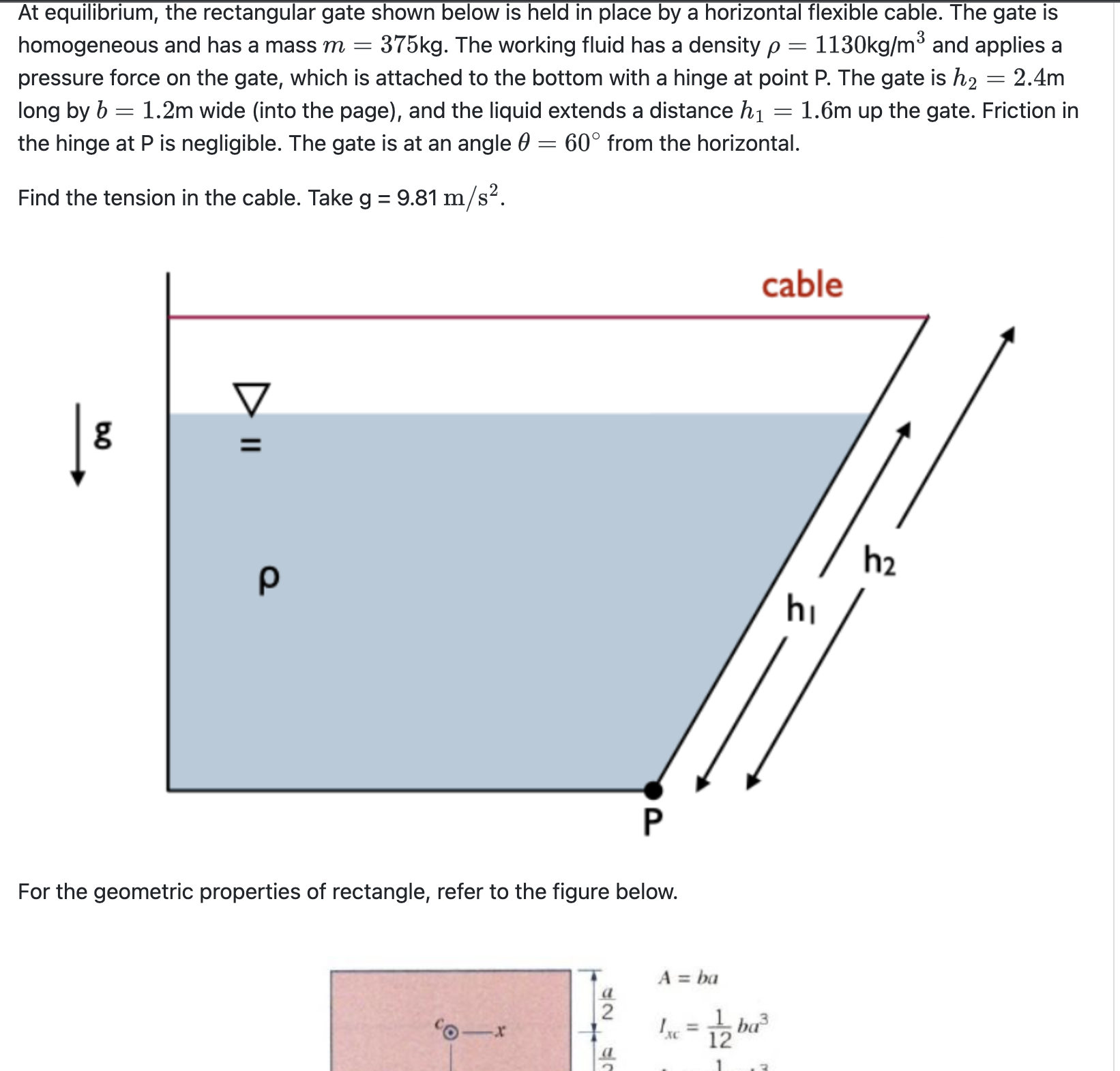 Solved For the geometric properties of rectangle, refer to | Chegg.com