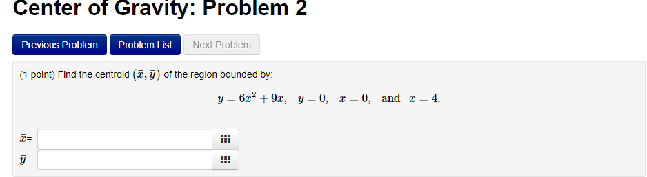 Solved Center of Gravity: Problem 2 Previous Problem Problem | Chegg.com