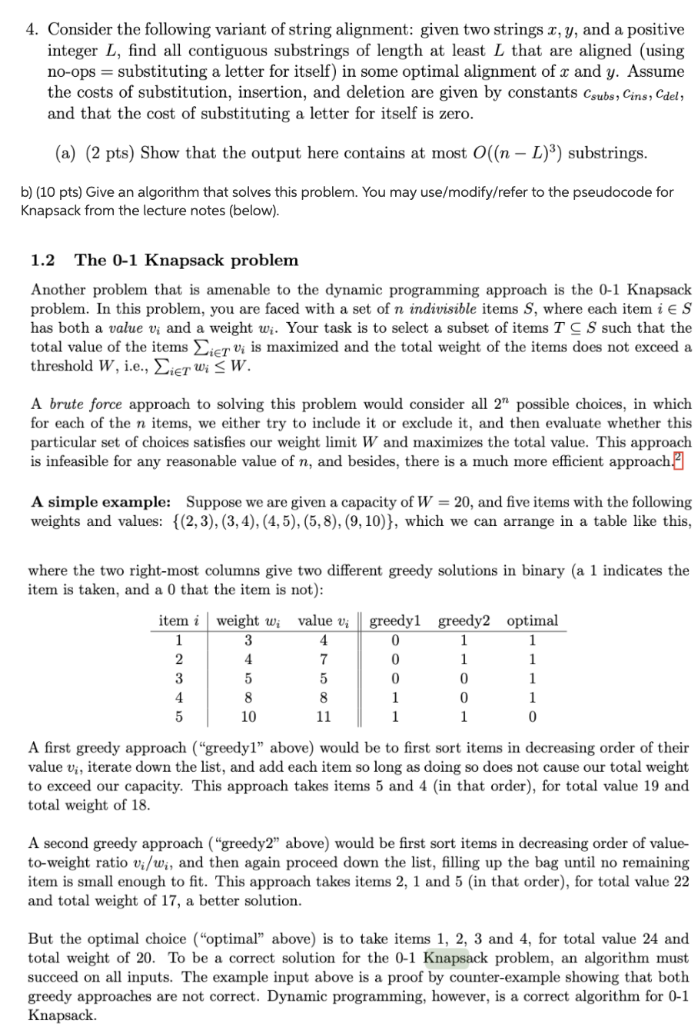 (Solved) : 4 Consider Following Variant String Alignment Given Two ... (Solved) : 4 Consider Following Variant String Alignment Given Two ...