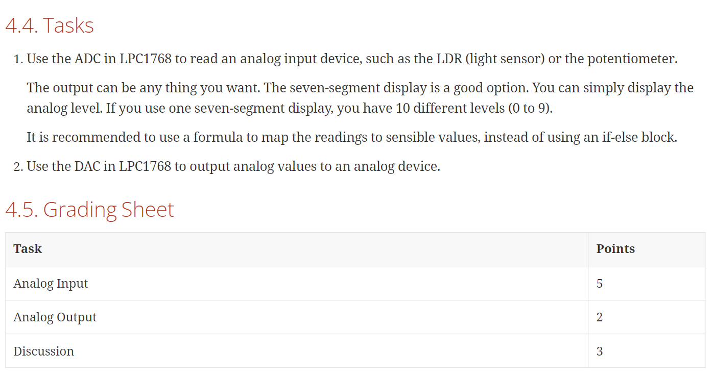 Solved 1. Use the ADC in LPC1768 to read an analog input | Chegg.com
