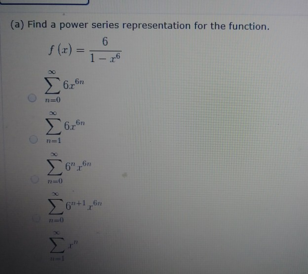 Solved Find a power series representation for the function. | Chegg.com