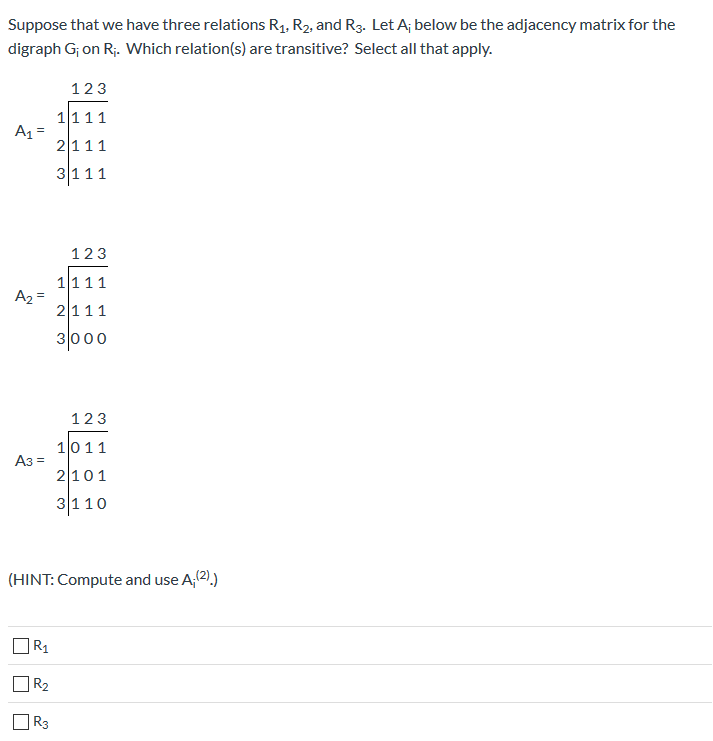 Solved Suppose that we have three relations R1, R2, and Rs. | Chegg.com