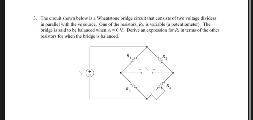 Solved 3. The circuit shown below is a Wheatstone bridge | Chegg.com