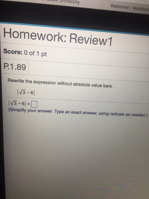 Solved Rewrite The Expression Without Absolute Value Bars Chegg