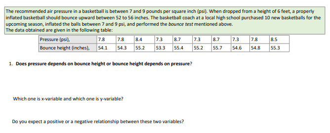 The recommended air pressure in a basketball is | Chegg.com