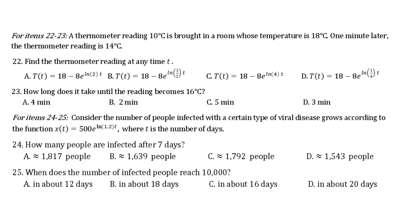 Solved For items 22-23: A thermometer reading 10°C is | Chegg.com
