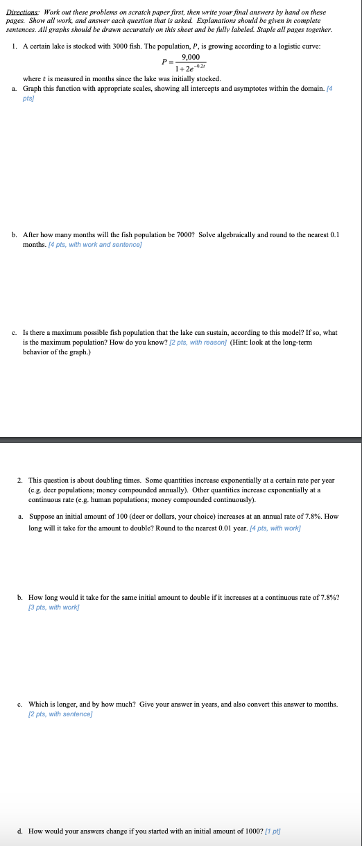 Directions: Work out these problems on scratch paper | Chegg.com