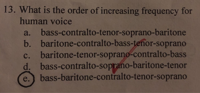 Solved 13. What is the order of increasing frequency for | Chegg.com