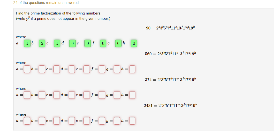 Solved 24 of the questions remain unanswered. Find the prime | Chegg.com