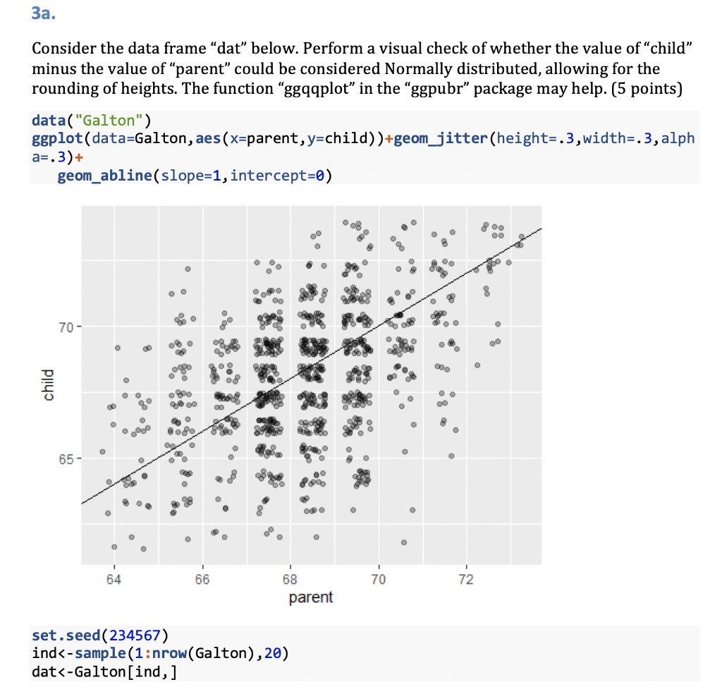 3. (Galton data) Francis Galton, a contemporary and a | Chegg.com