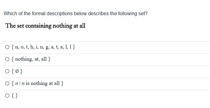 Solved Which of the formal descriptions below describes the | Chegg.com