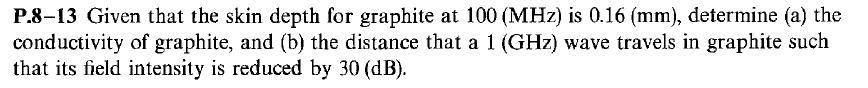 Solved P.8-13 Given that the skin depth for graphite at | Chegg.com