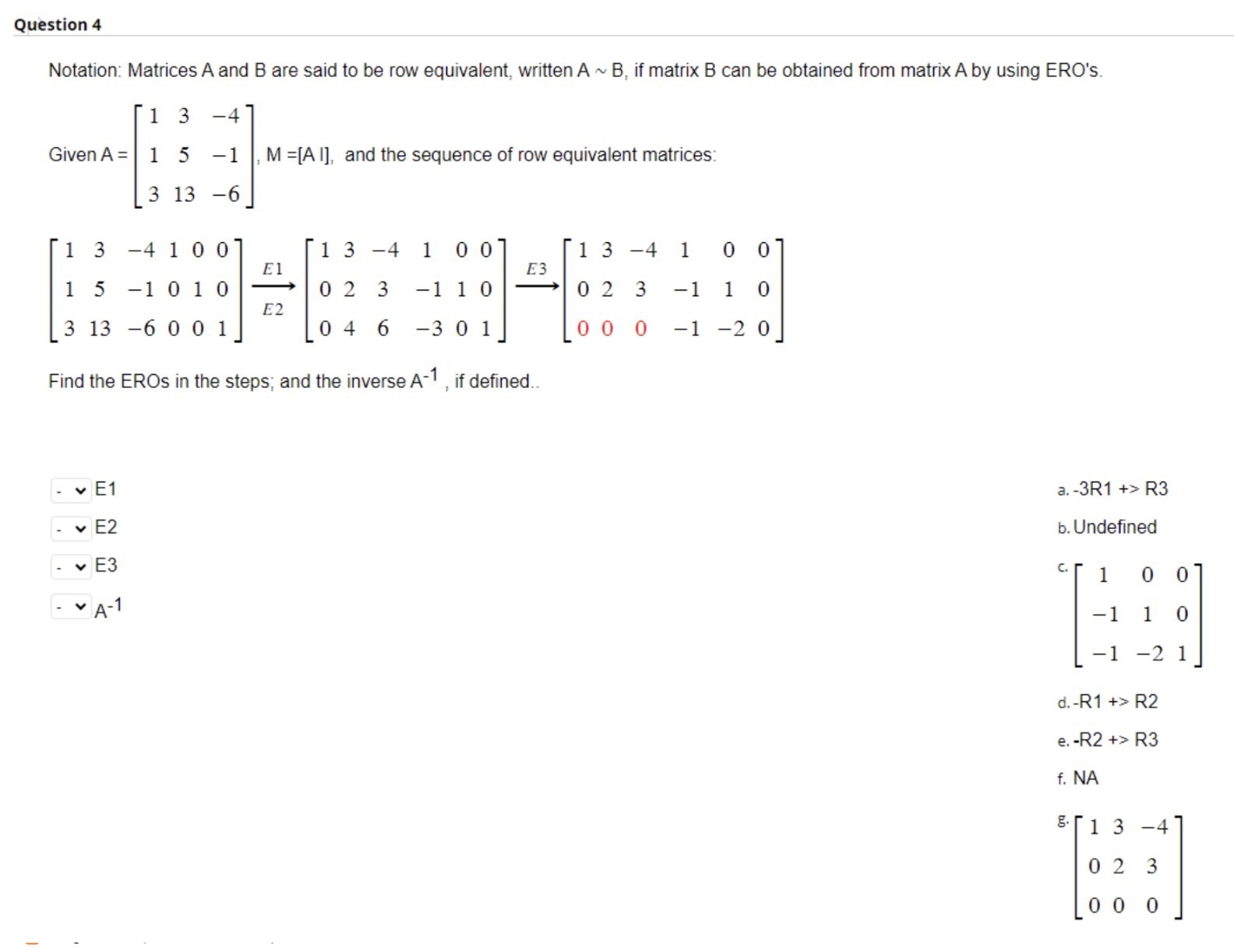 Solved Question 4Notation: Matrices A and B ﻿are said to be | Chegg.com
