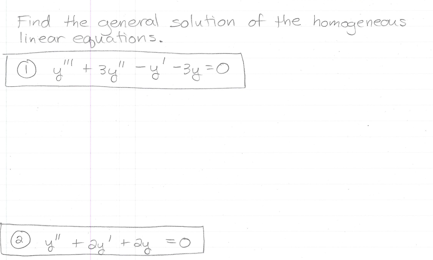 Solved Find the general solution of the homogeneous linear | Chegg.com