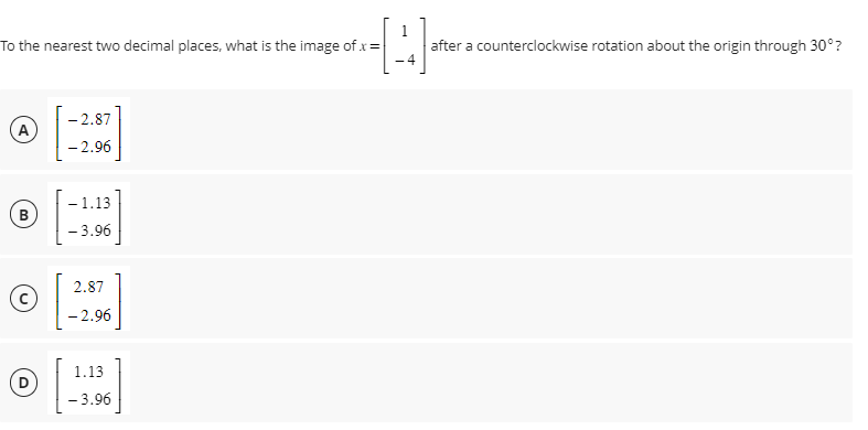 Solved To the nearest two decimal places, what is the image | Chegg.com