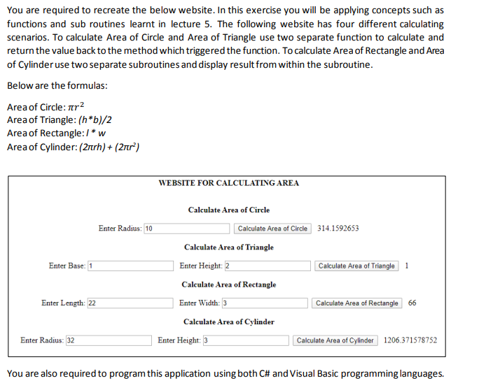 Solved You are required to recreate the below website. In | Chegg.com