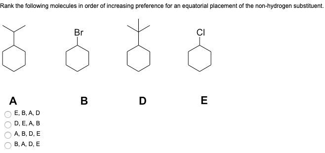 Solved Rank the following molecules in order of increasing | Chegg.com