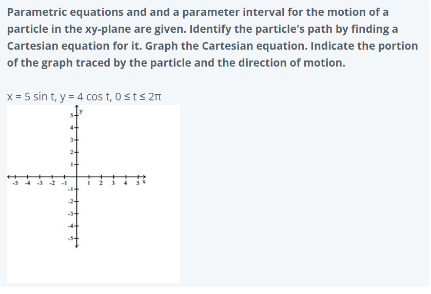 Solved Parametric equations and and a parameter interval for | Chegg.com