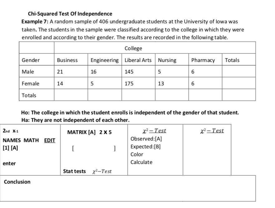 Solved Chi-Squared Test Of Independence Example 7: A random | Chegg.com