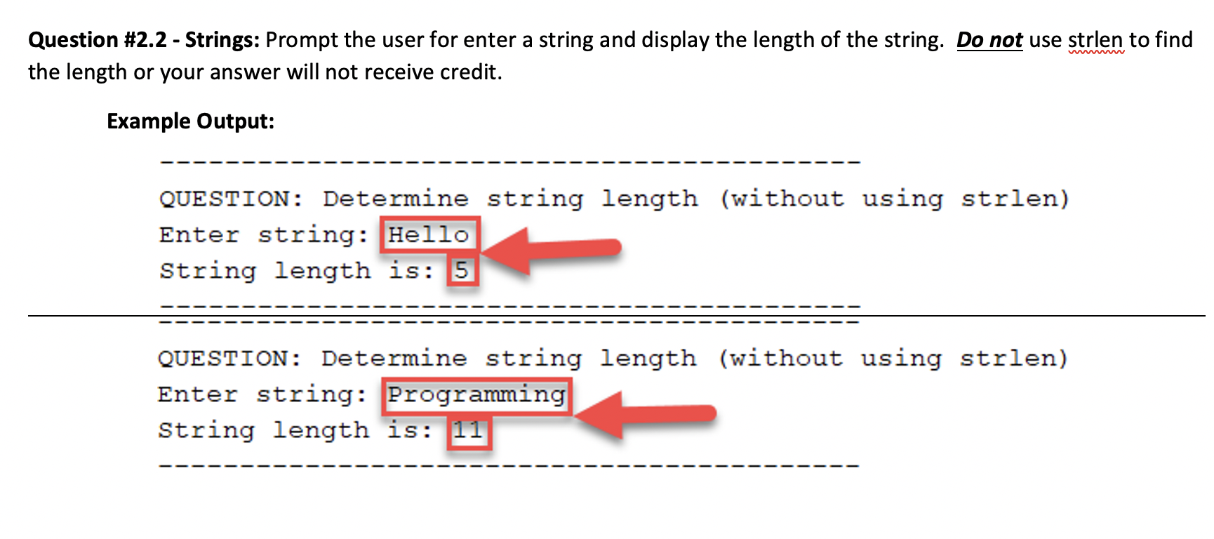 Solved ion 2 2 Strings Prompt The User For Enter A Chegg
