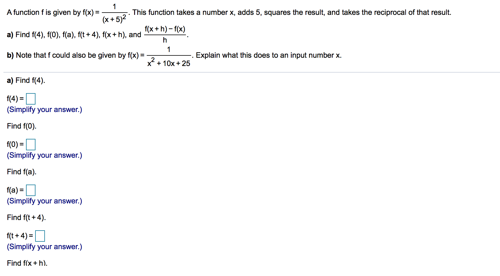 Solved 1 A function f is given by f(x) = -. This function | Chegg.com