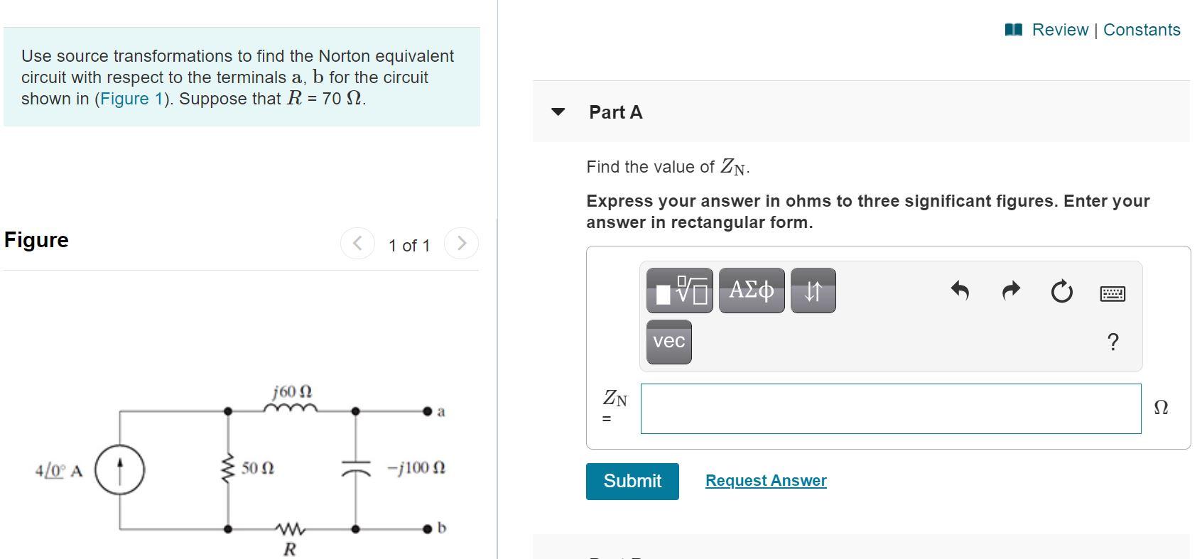 Solved I Review Constants Use source transformations to find | Chegg.com