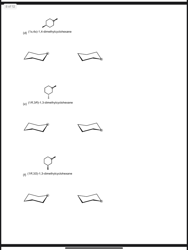 Solved 7 of 12 4. Draw a chair conformation, a flipped chair | Chegg.com