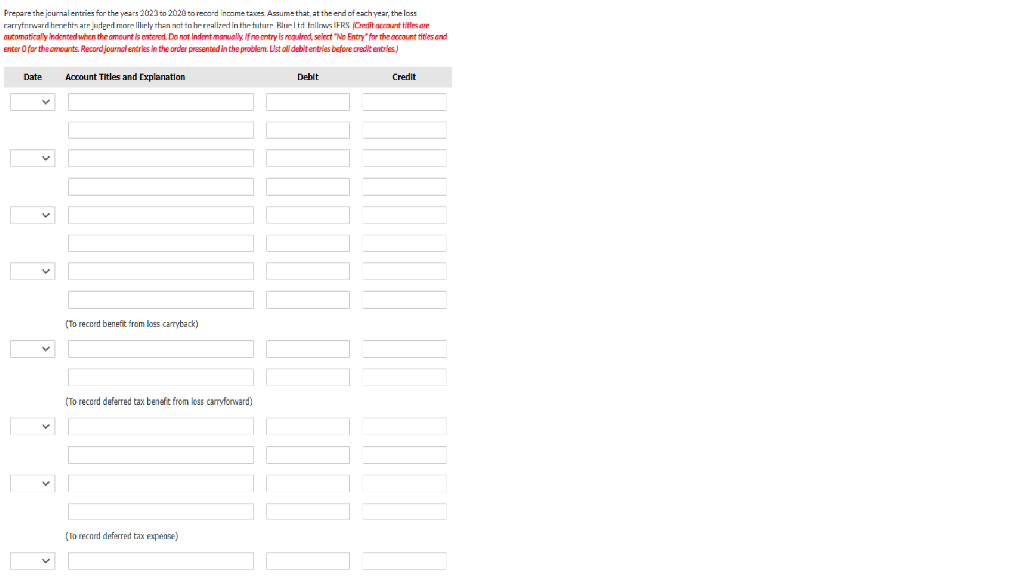 Solved Blue Ltd. reported the following income for each of | Chegg.com