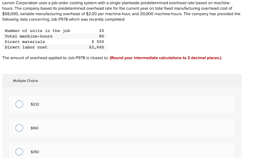 Solved Levron Corporation Uses A Job order Costing System Chegg