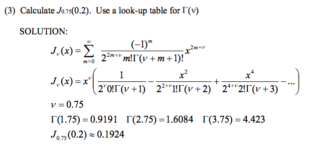 Solved (3) Calculate J0.75(0.2). Use a look-up table for | Chegg.com
