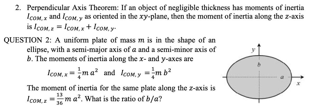 Perpendicular Axis Theorem