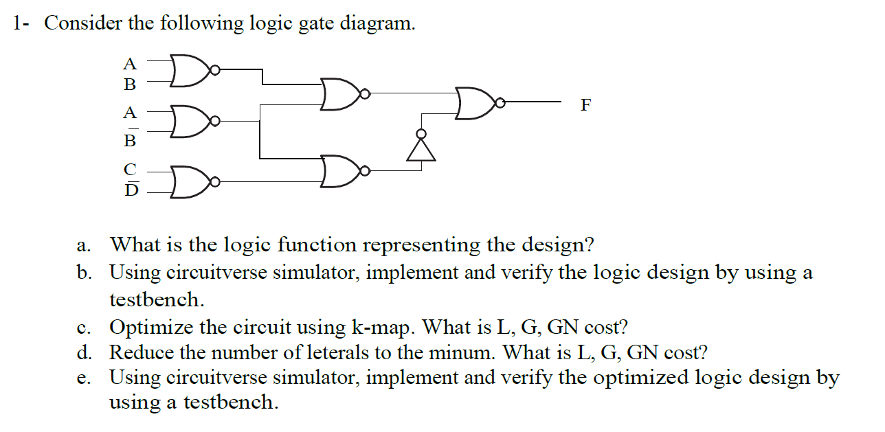 Solved 1- Consider the following logic gate diagram. a. What | Chegg.com Solved 1- Consider the following logic gate diagram. a. What | Chegg.com